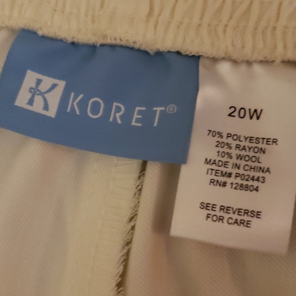 Koret | Pants & Jumpsuits | Koret Cream Elastic Waist Pants Size 29w ...